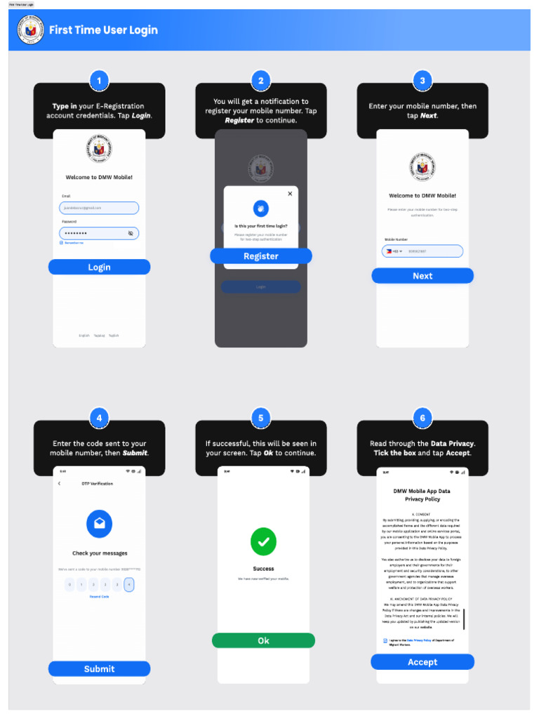 E-Registration Login Guide for DMW App | PDF | Privacy | Information ...