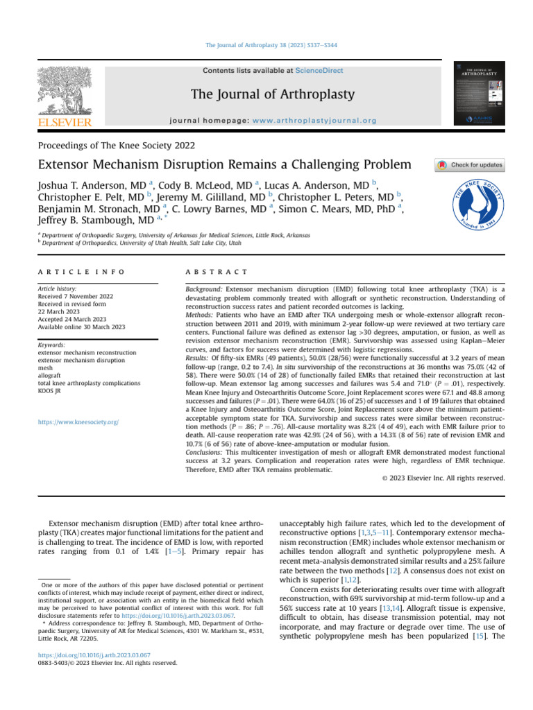 EXTNSOR MECHANISM DISRUPTION | PDF | Musculoskeletal System | Clinical ...