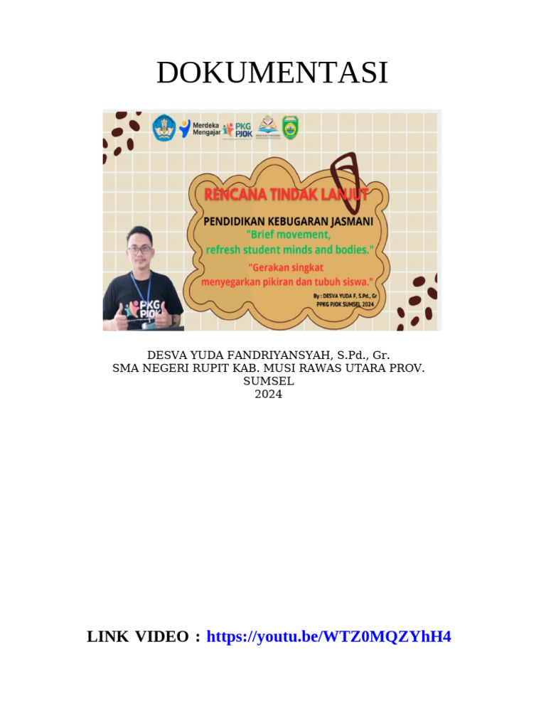 Desva - Dokumentasi RTL PPKG PJOK | PDF