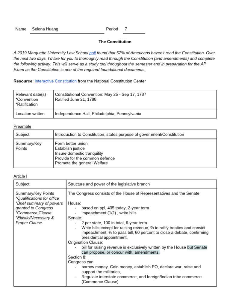 The Constitution | PDF | Ratification | American Government