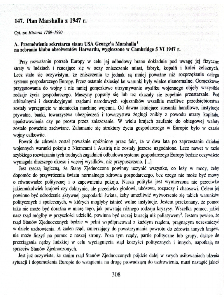 Plan Marshalla I Karykatura. | PDF