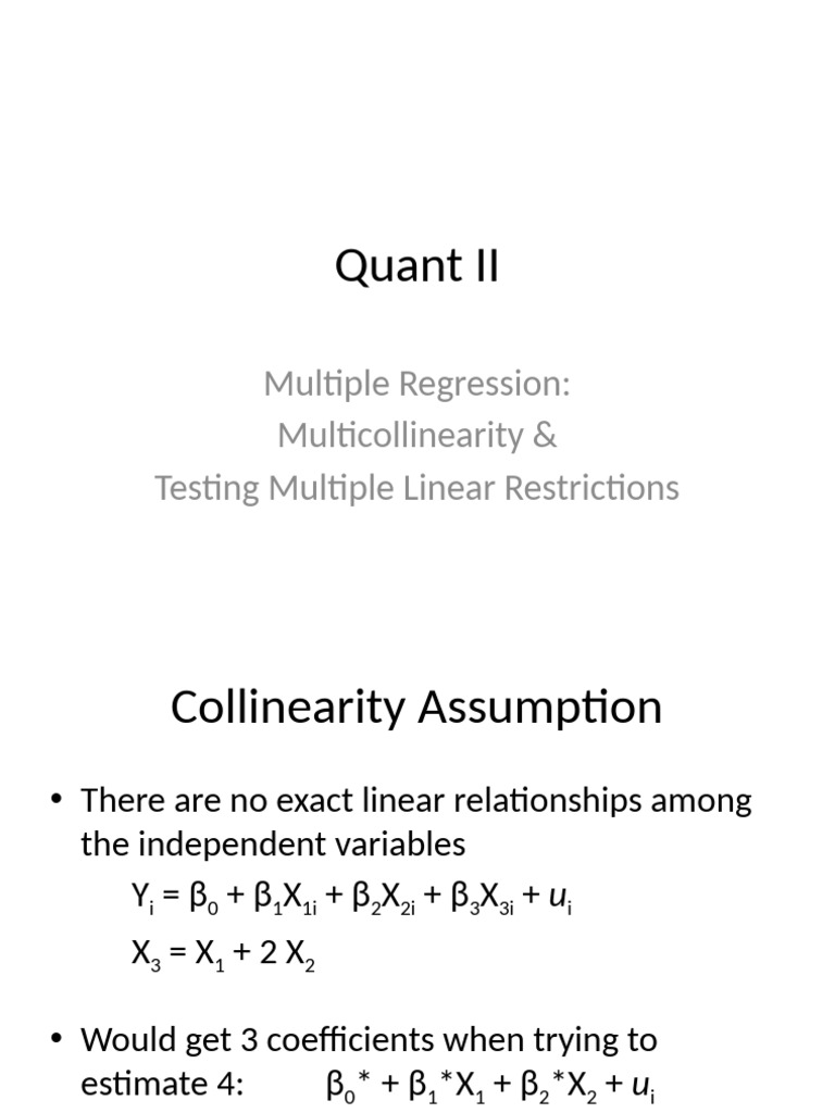 Week 8 Multicollinearity | PDF | Multicollinearity | Ordinary Least Squares
