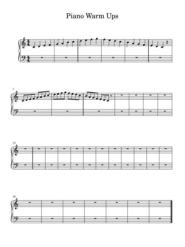 Piano Warm Ups Guide | PDF