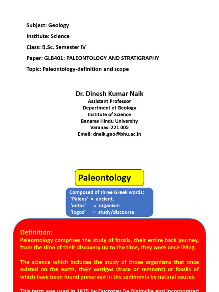 Paleontology-Definition and Scope | PDF | Geologic Time Scale ...