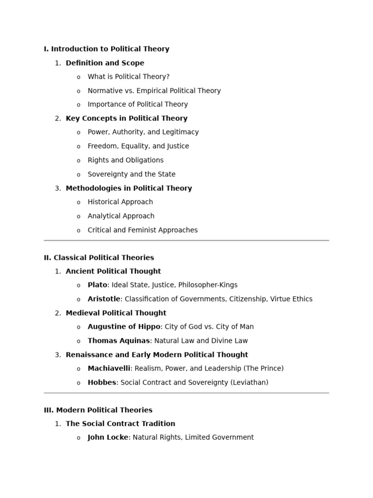 Comprehensive Guide to Political Theory | PDF | Political Philosophy ...