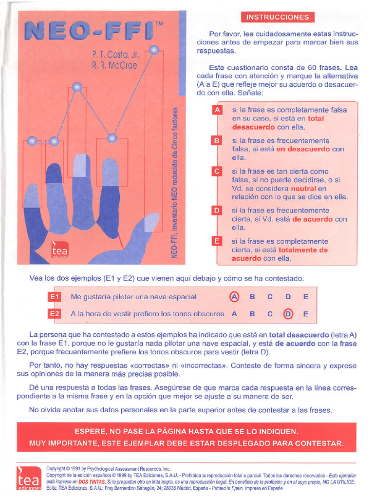 NEO-FFI - Cuestionario | PDF