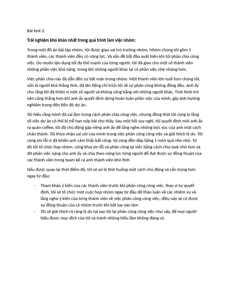 Bài test 2 - Nguyễn Đức Thắng | PDF