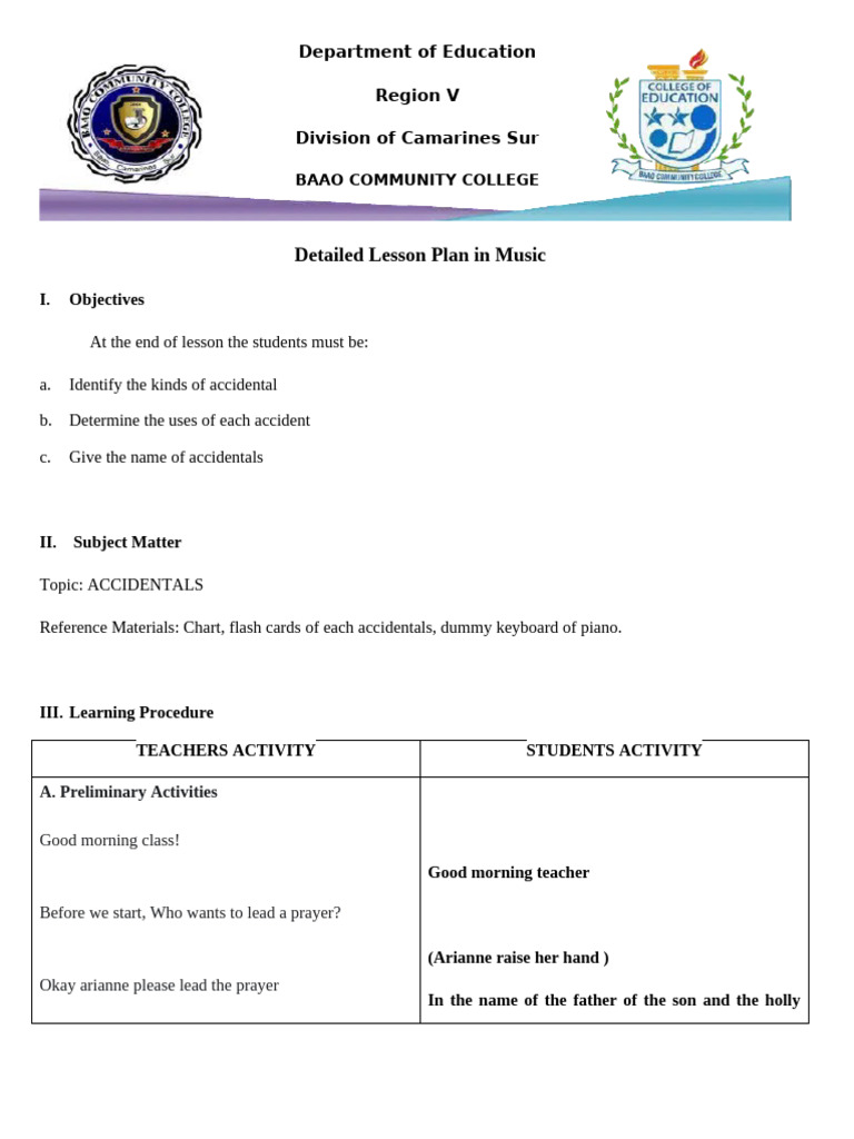 Detailed Lesson Plan in Music | PDF | Musical Compositions | Musicology