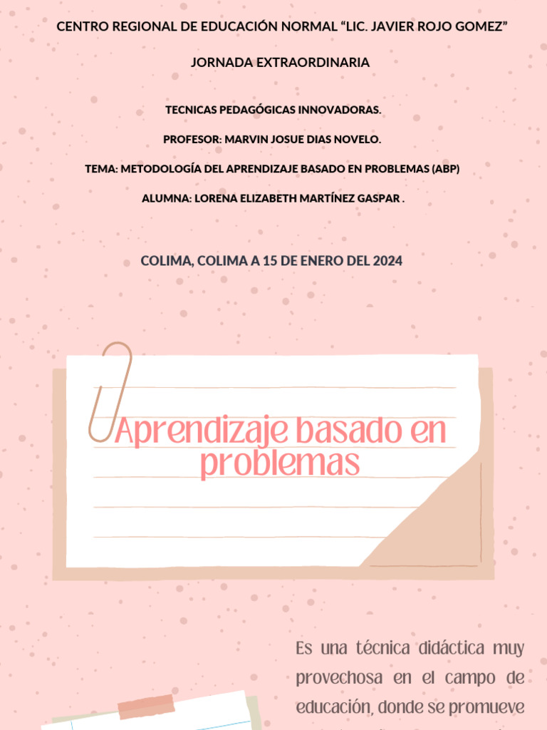Aprendizaje Basado en Problemas | PDF | Comunicación humana | Pedagogía