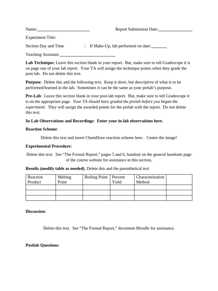 ELN Formal Template | PDF