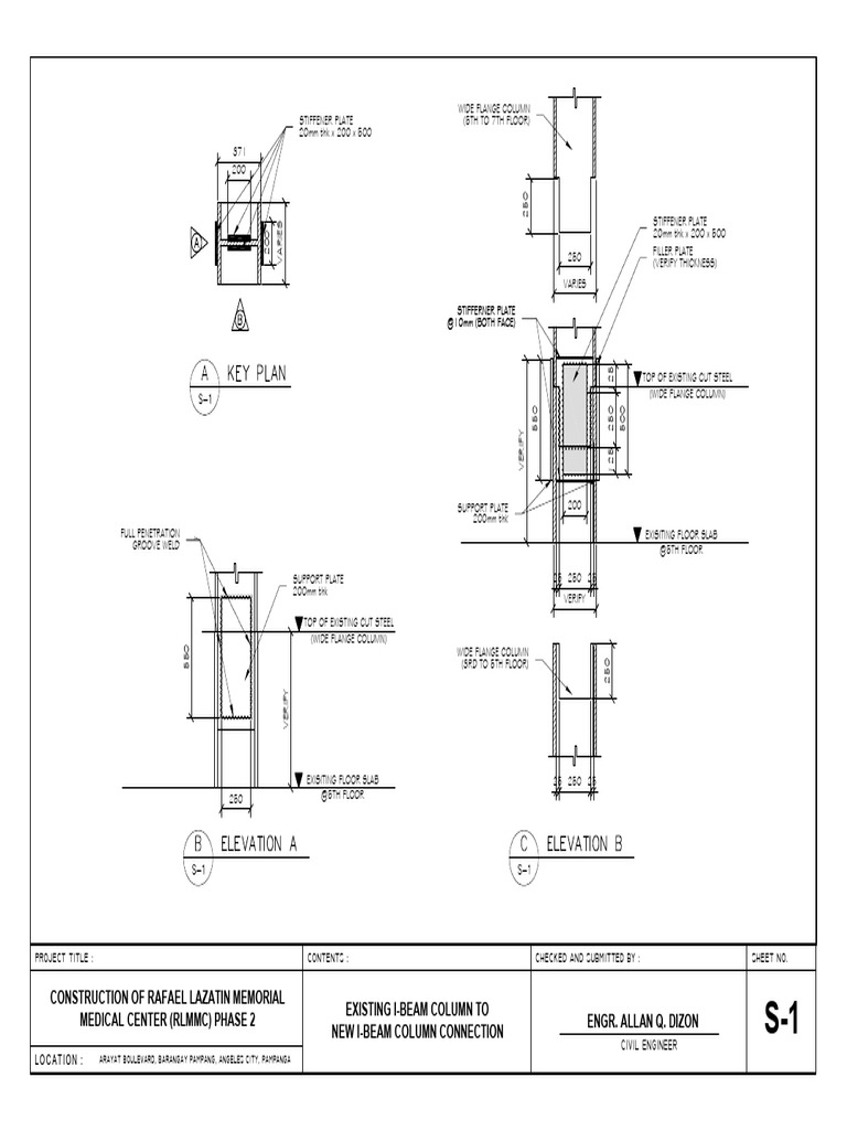 9.19.2024 Column I Beam Connection | PDF | Structural Engineering | Steel