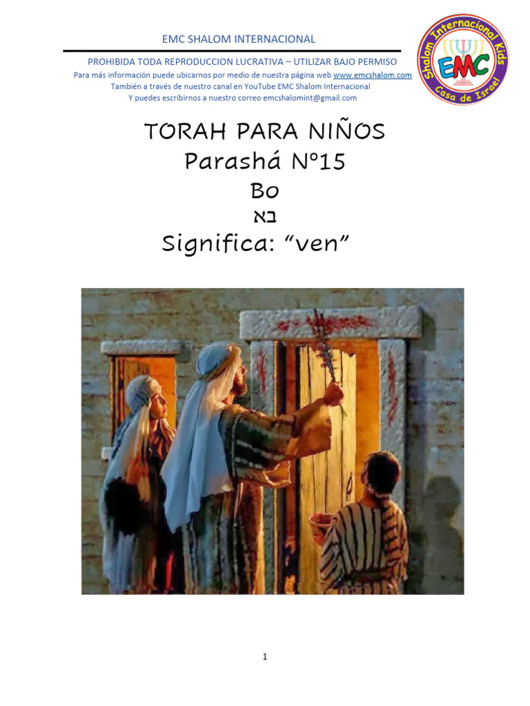Parasha Bo 15 Nin - Os 6-10 An - Os 5784 | PDF | Contenido bíblico