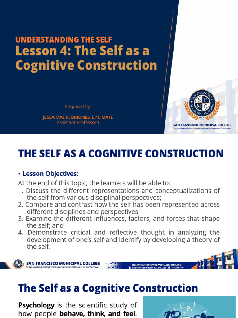 4. Lesson 4 the Self as a Cognitive Construction (1) | PDF | Cognitive Development | Cognition