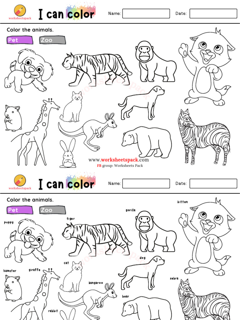 Free Printable Animals Coloring Pages For Kids | PDF