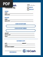 Gcash Form Cash in | PDF | Business | Finance & Money Management