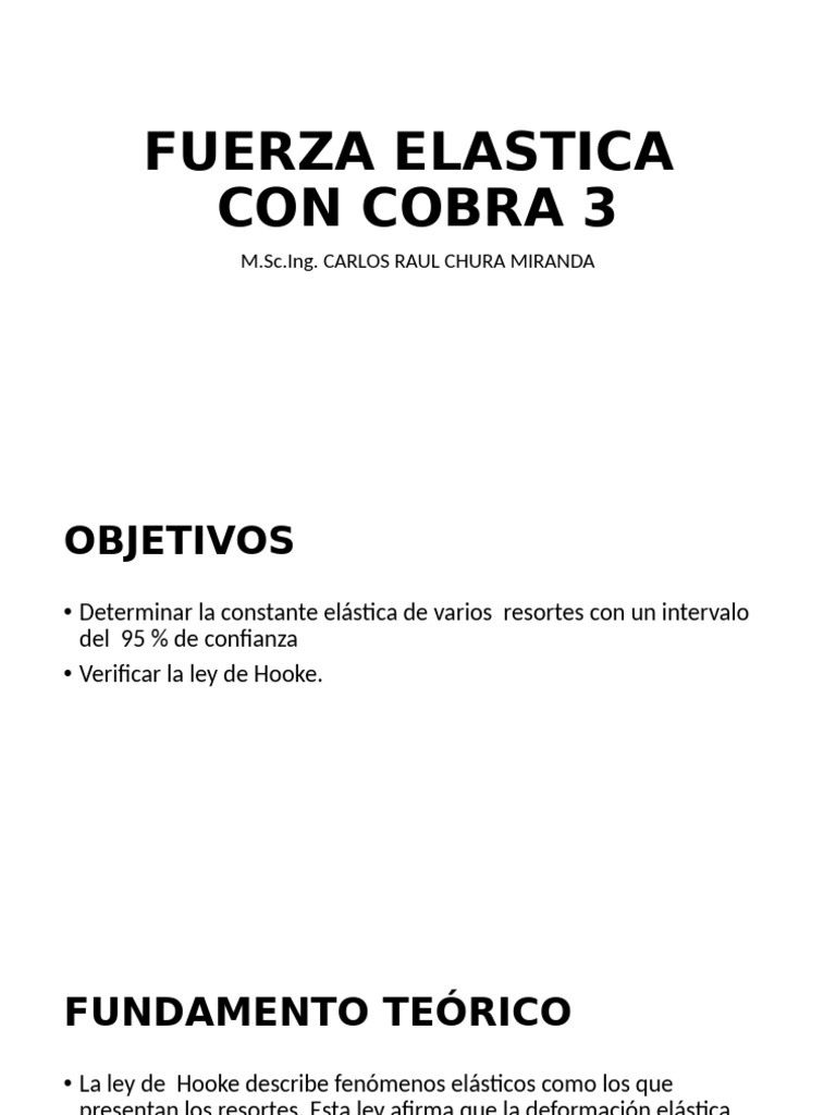 Experimento Ley de Hooke y Constante Elástica | PDF | Elasticidad ...