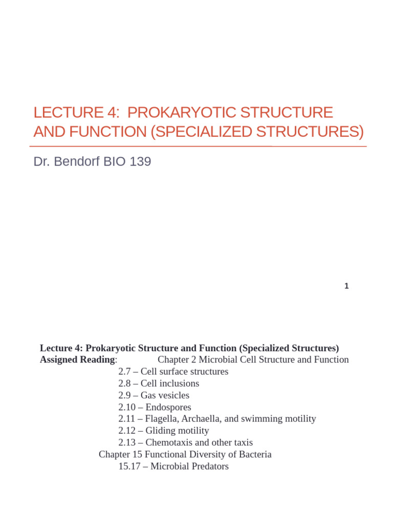 Prokaryotic Cell Structures Guide | PDF | Bacteria | Biofilm