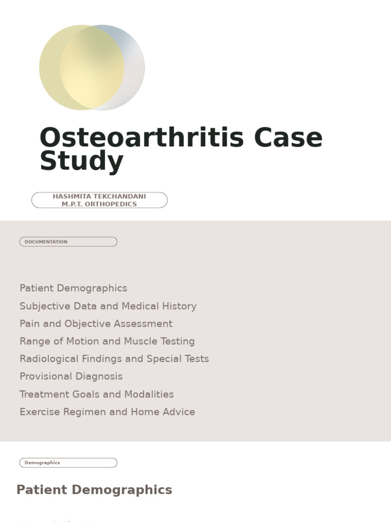 Osteoarthritis Case Study - pg1 | PDF | Knee | Osteoarthritis