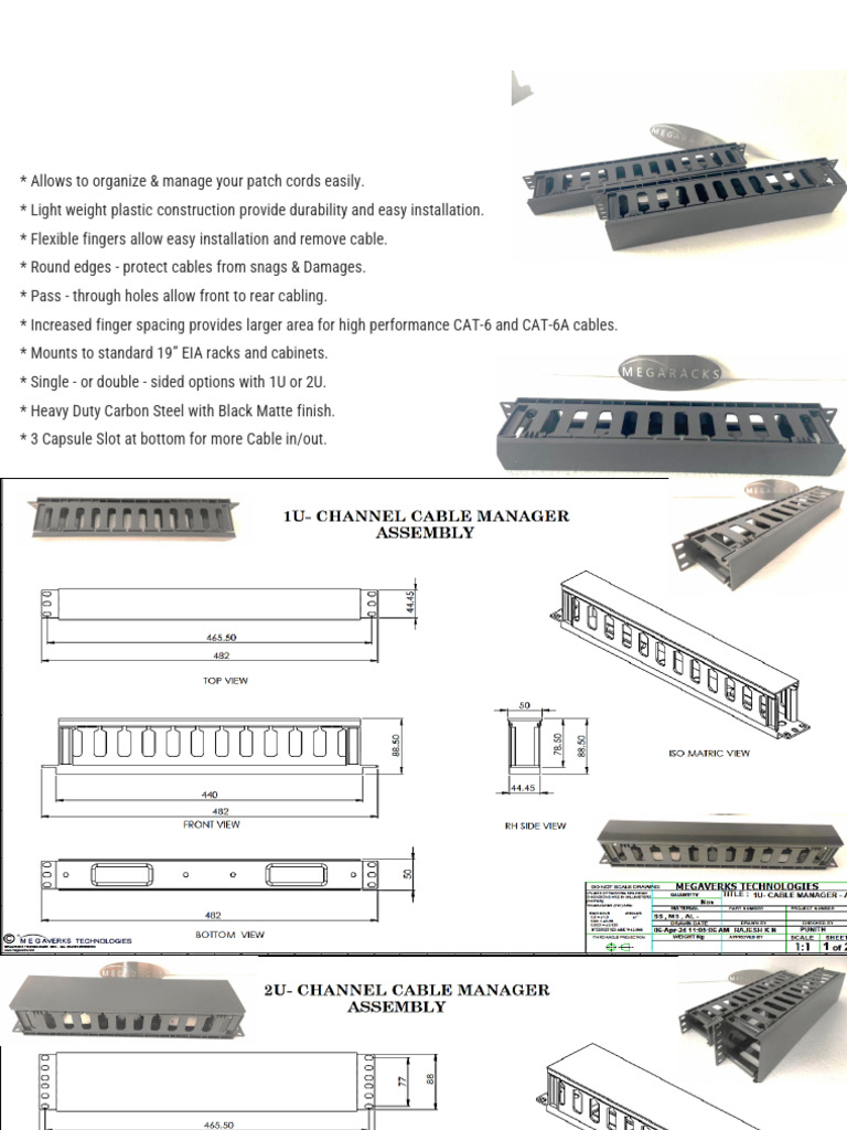 1U 2U Closed Type Cable Manger | PDF