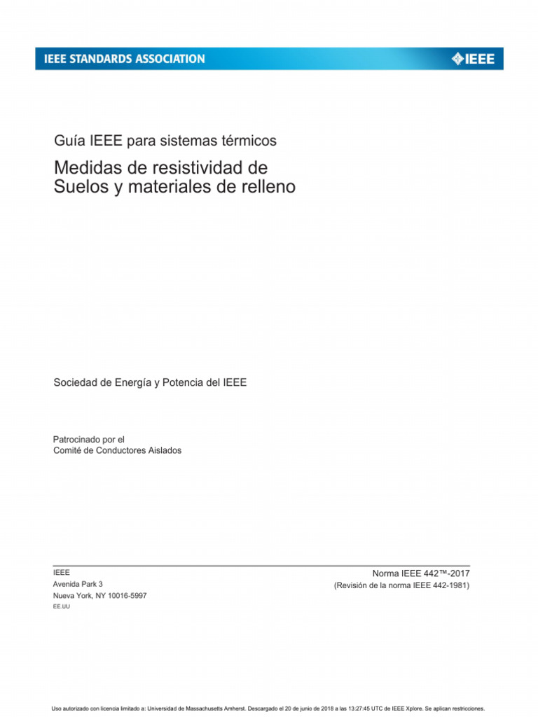 IEEE STD 442™ - (2017) - Ieee-Guide-For-Thermal-Resistivity ...