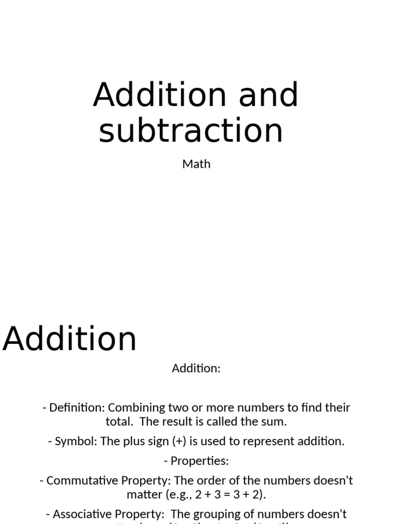 Addition and Subtraction Basics | PDF | Subtraction | Abstract Algebra