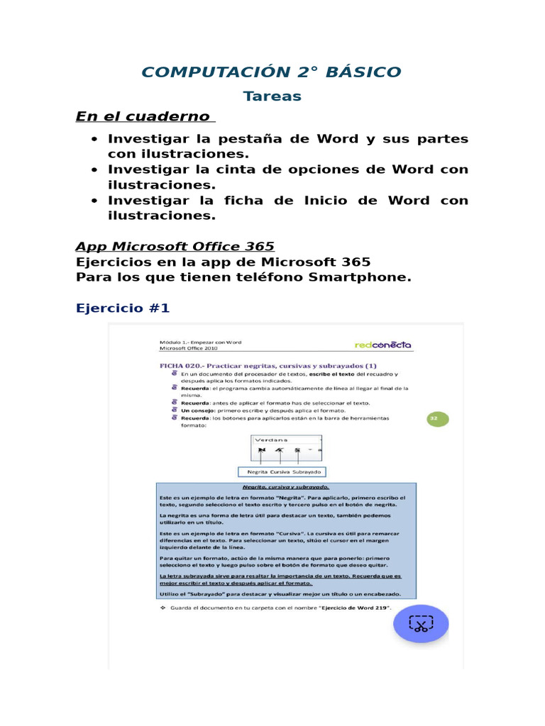 Tareas de 2 Básico Computación | PDF