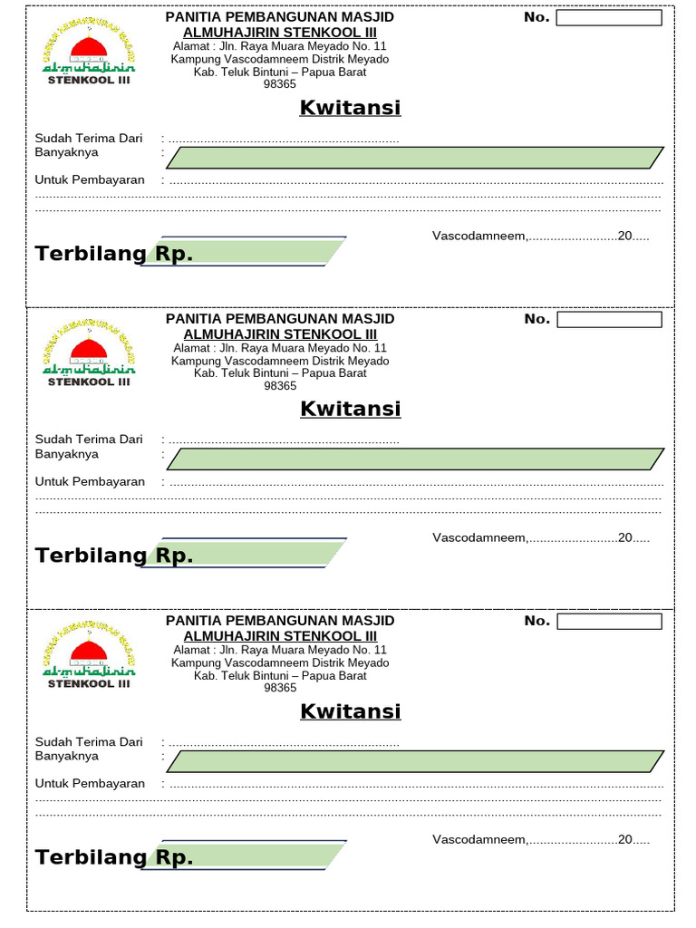 Kwitansi Masjid | PDF