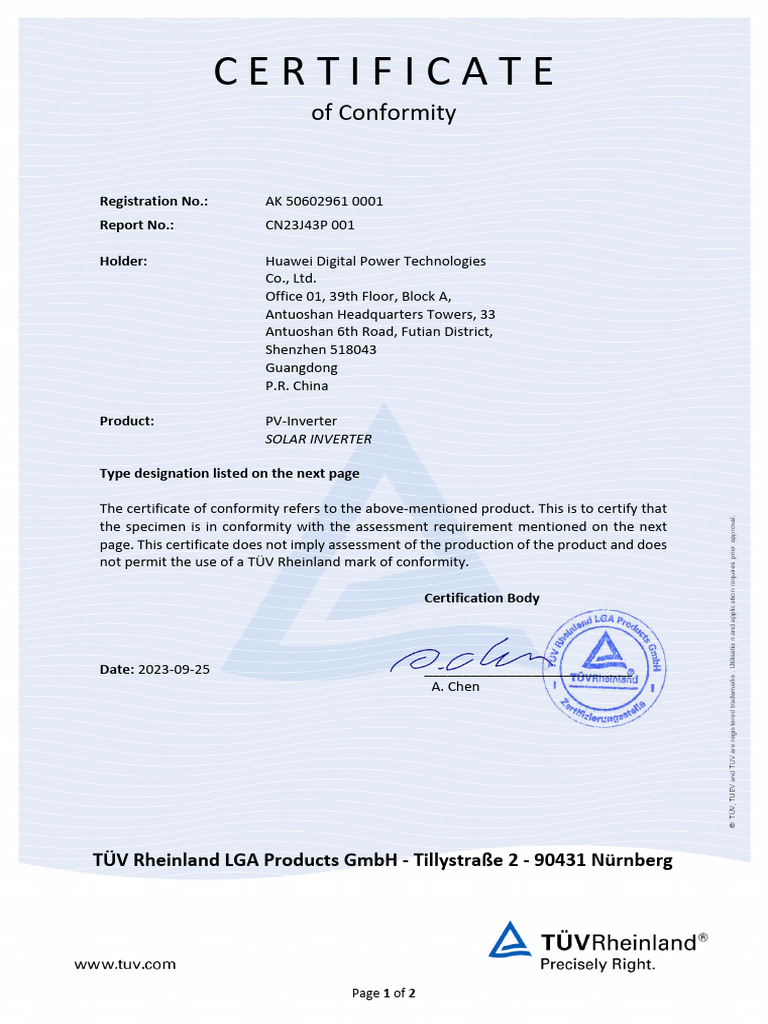 Global - Certificate of IEC 61683 | PDF