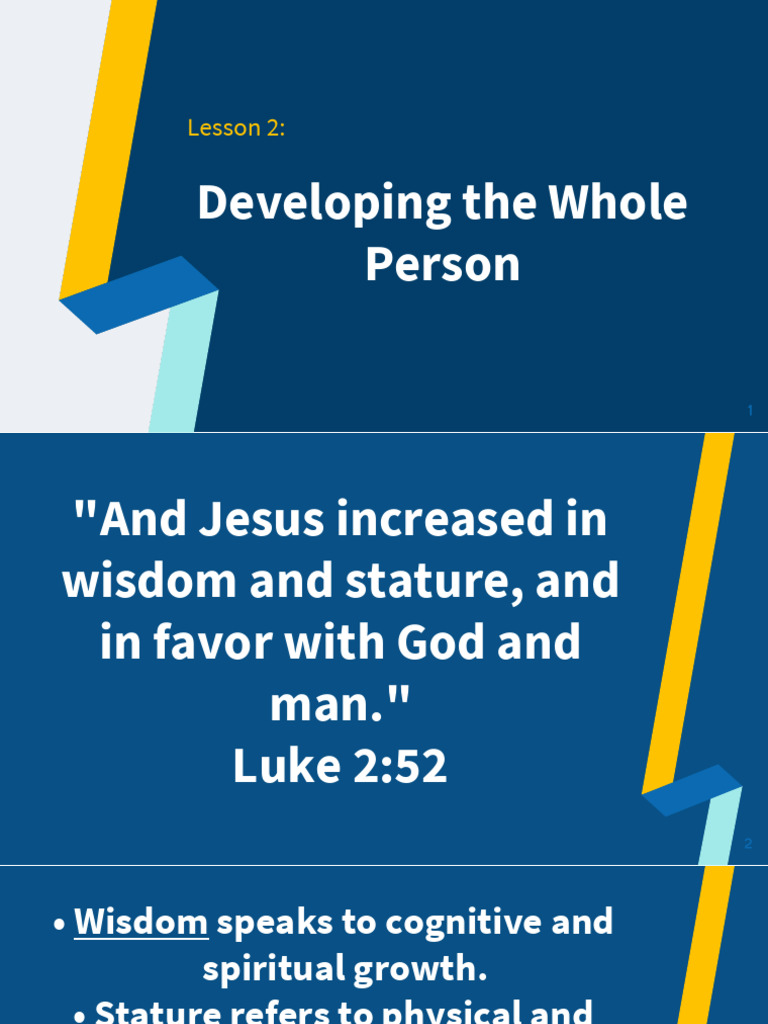 Lesson 2 Developing The Whole Person 1 | PDF