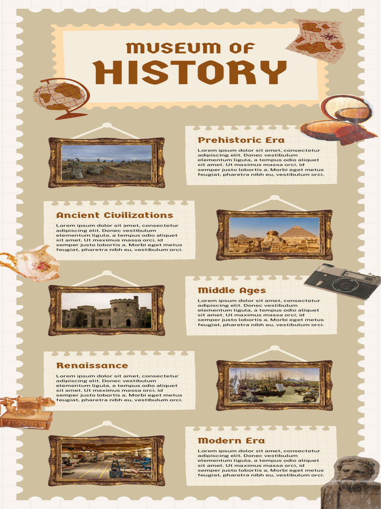 Brown and Cream Vintage Scrapbook Museum of History Infographic | PDF