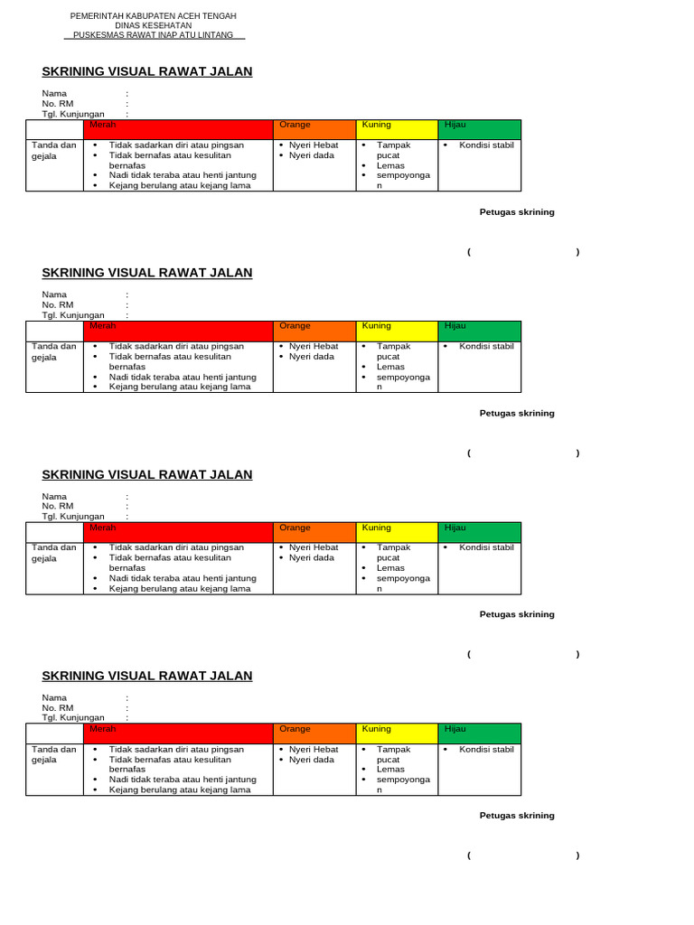 Skrining Visual Kesehatan Rawat Jalan | PDF