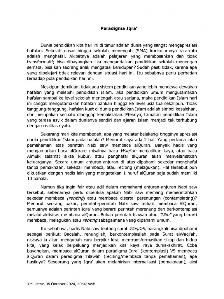 Paradigma Iqra | PDF