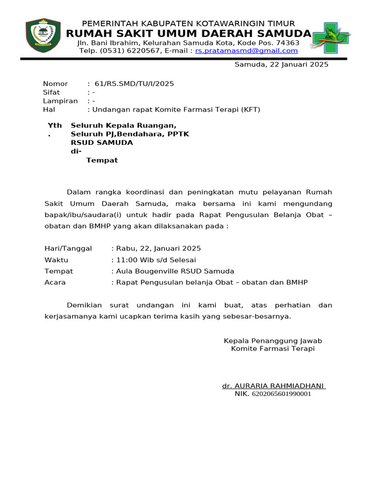 SURAT UNDANGAN KFT | PDF