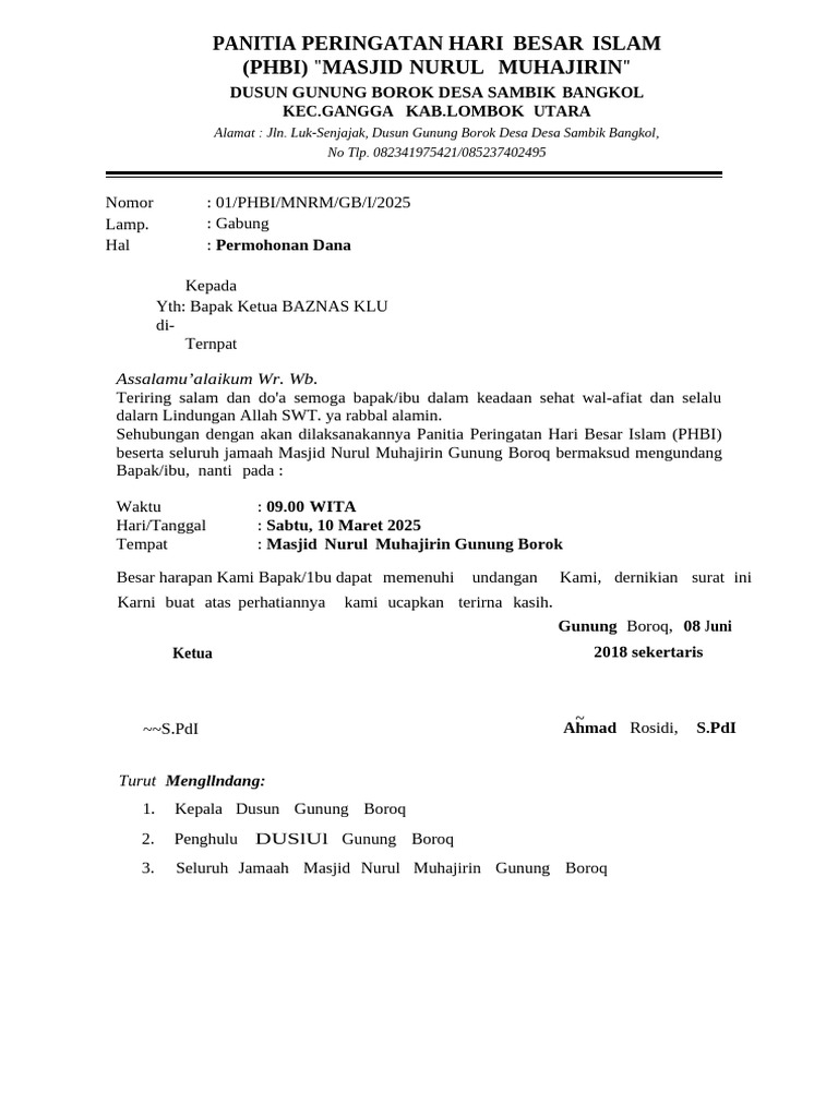 Undangan Phbi Gunung Borok | PDF