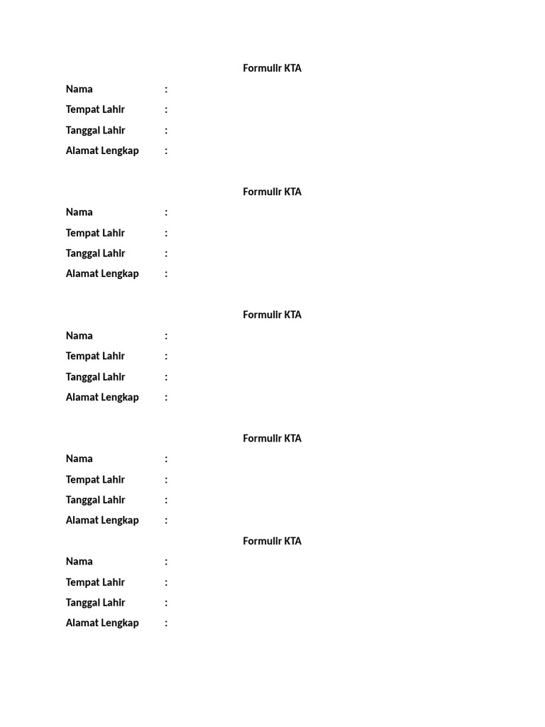 Formulir KTA | PDF