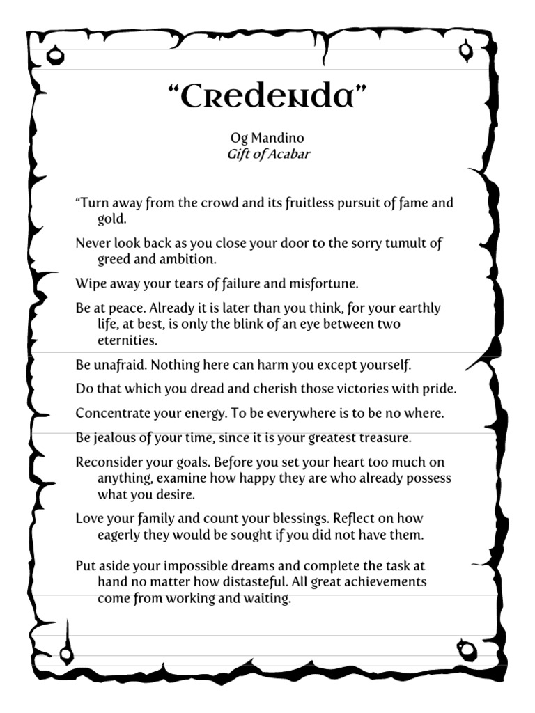Credenda Mandino | PDF