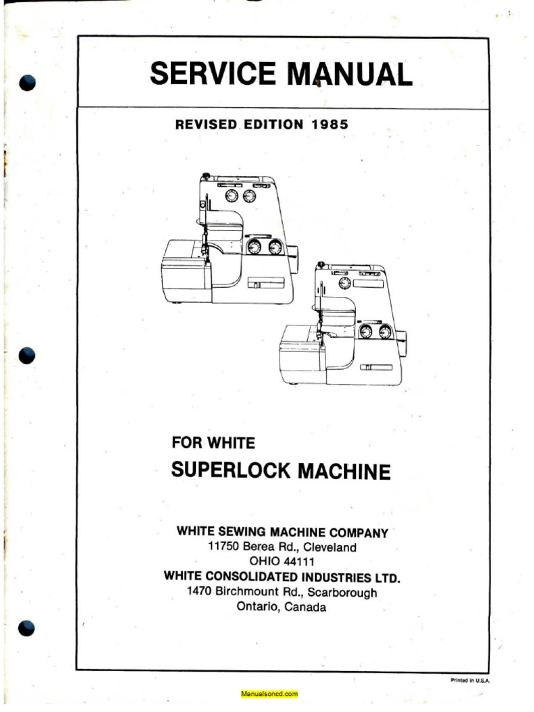 White Superlock Machine Service Manual | PDF