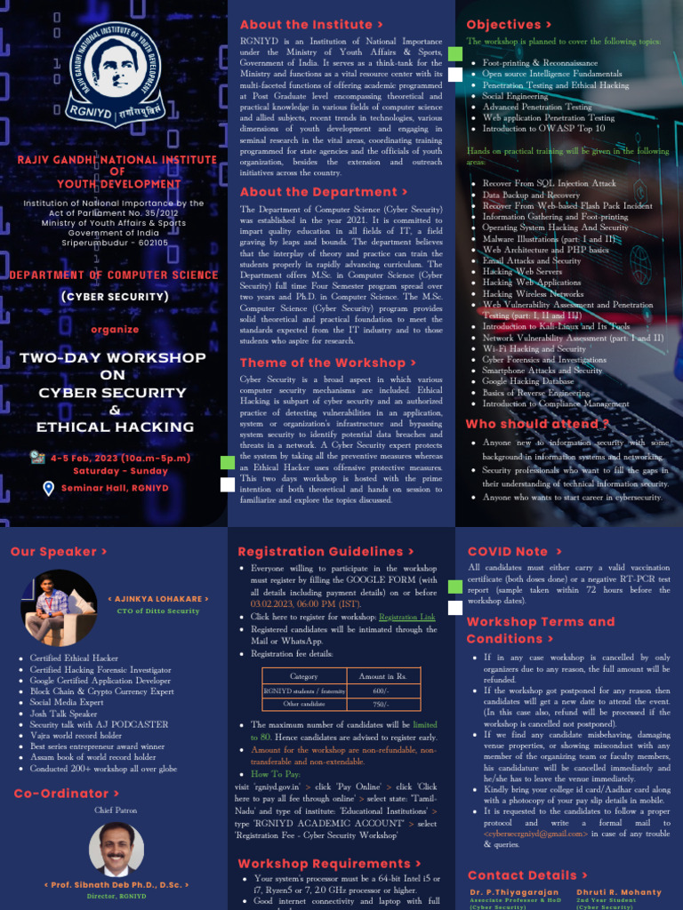Ethical Hacking & Cyber Security Workshop Brochure | PDF | Security ...