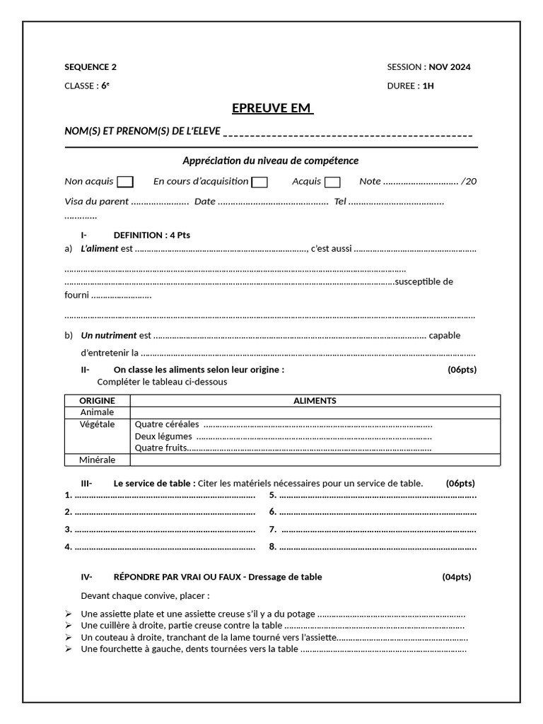 6e SEQUENCE 2 EM SESSION NOV 2024 | PDF