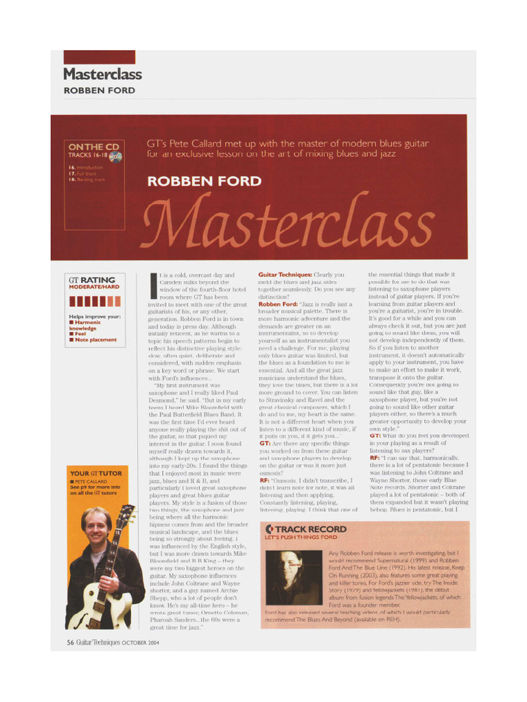 Robben Ford Master Class 4 PDF | PDF