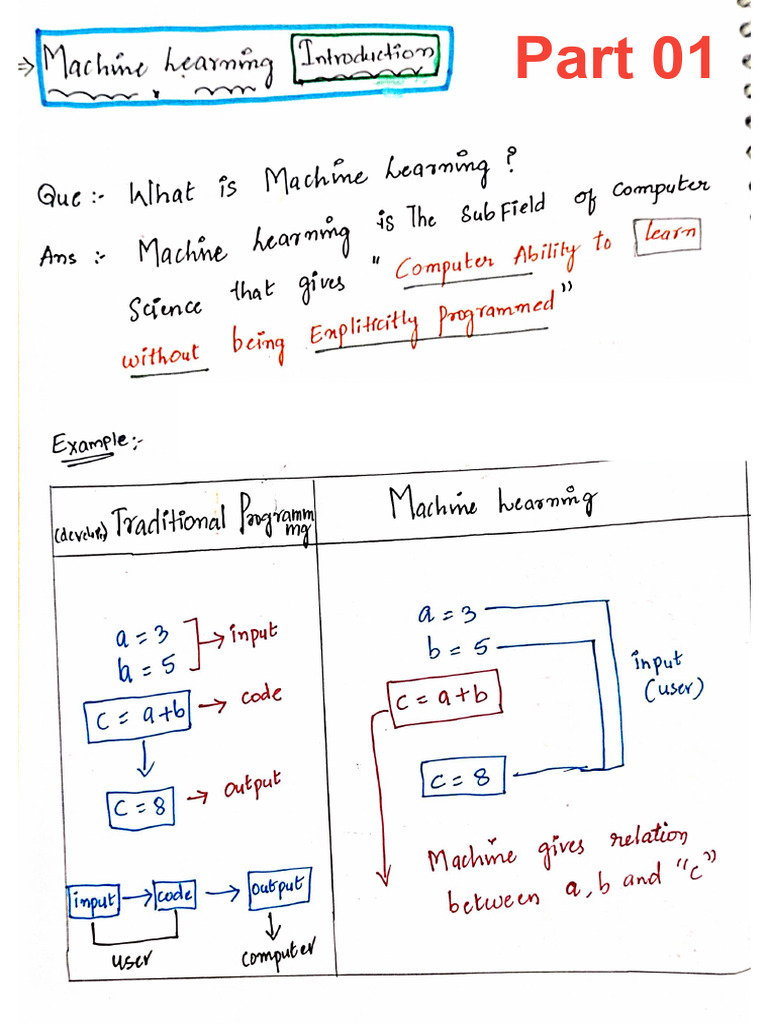 Machine Learning Part 01 | PDF