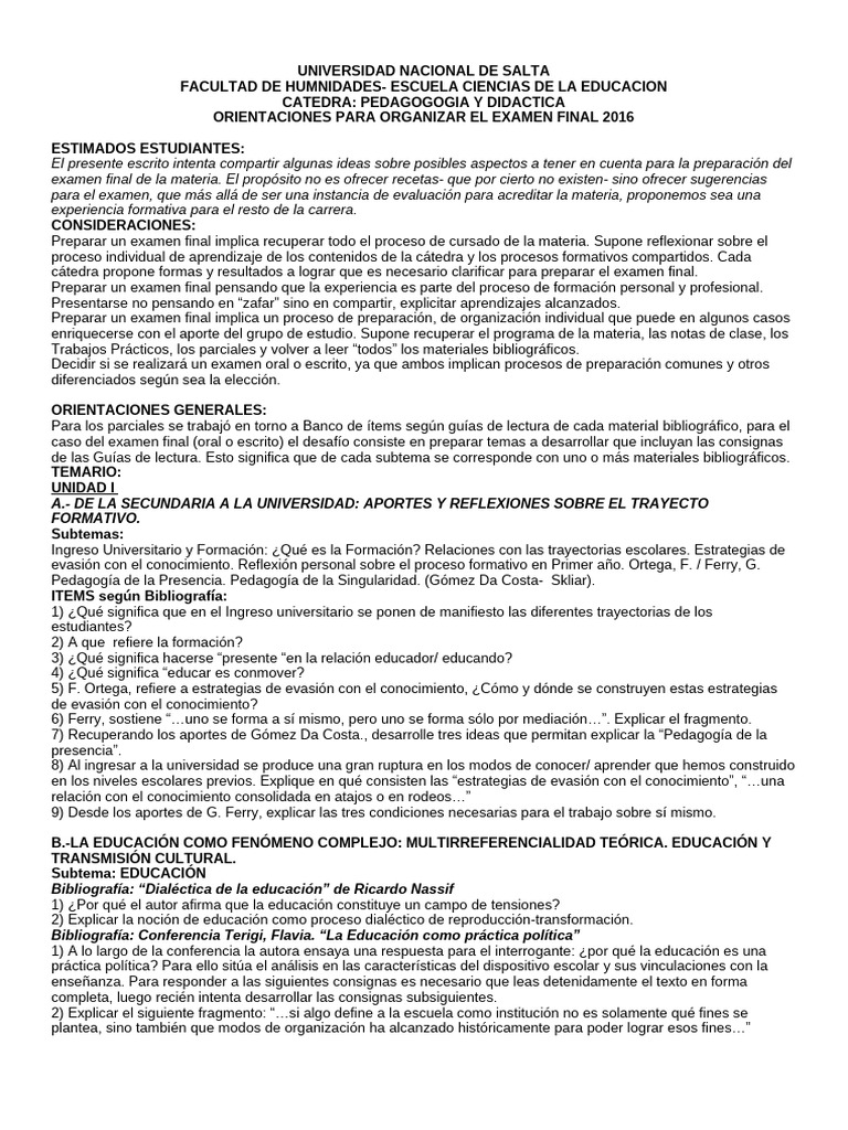 Orientaciones Final 2016 | PDF | Pedagogía | Escuelas