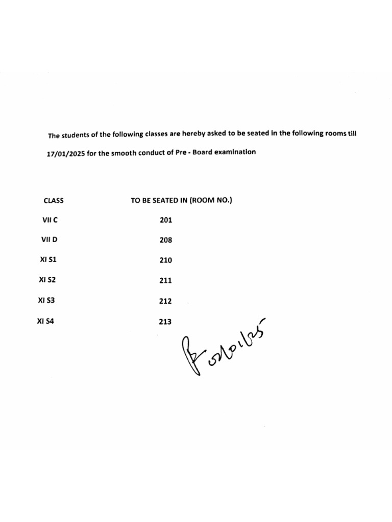 Room Change Notice | PDF