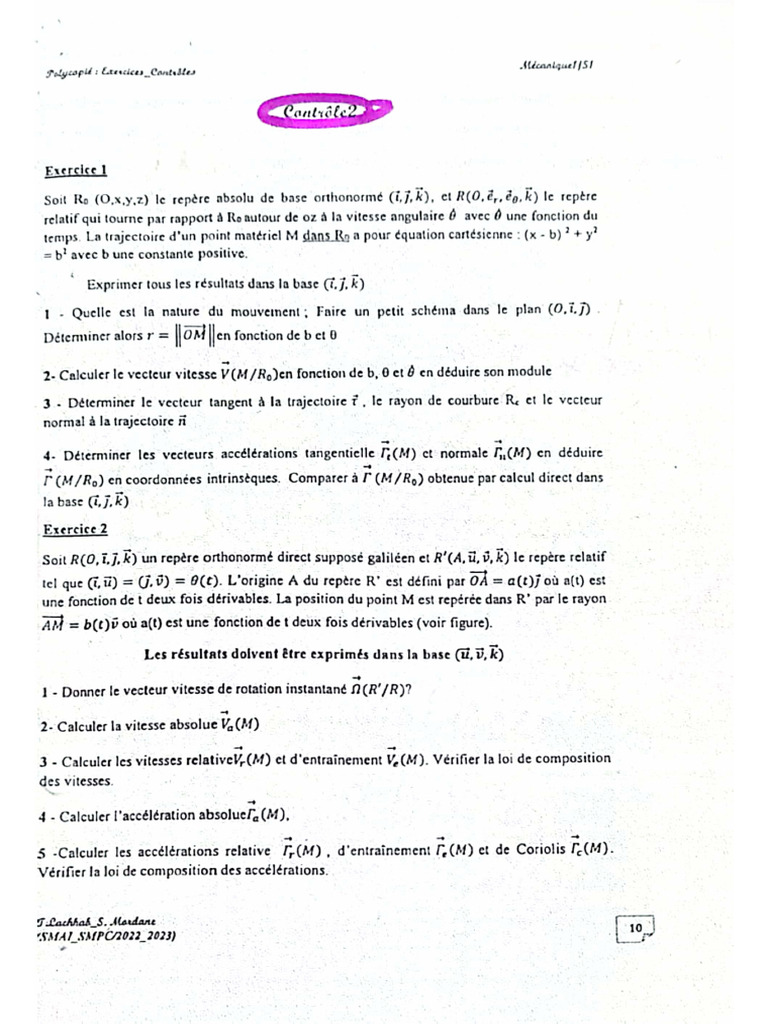 Exam Mecanique+Correction | PDF