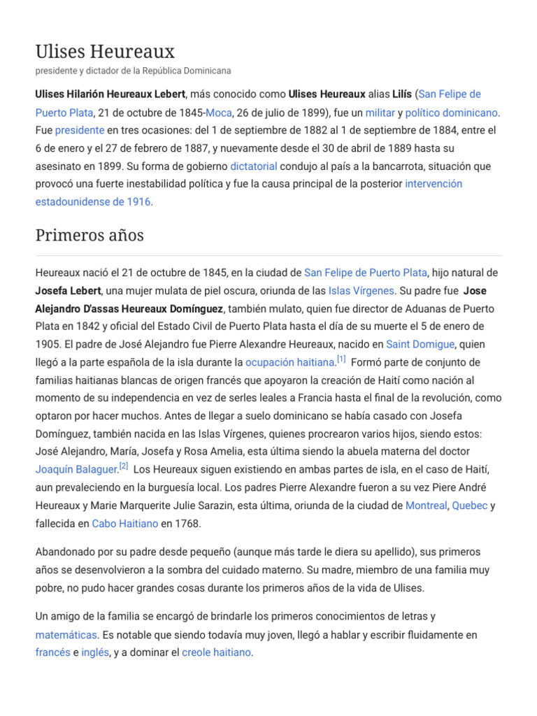 Ulises Heureaux: Dictador Dominicano | PDF | República Dominicana