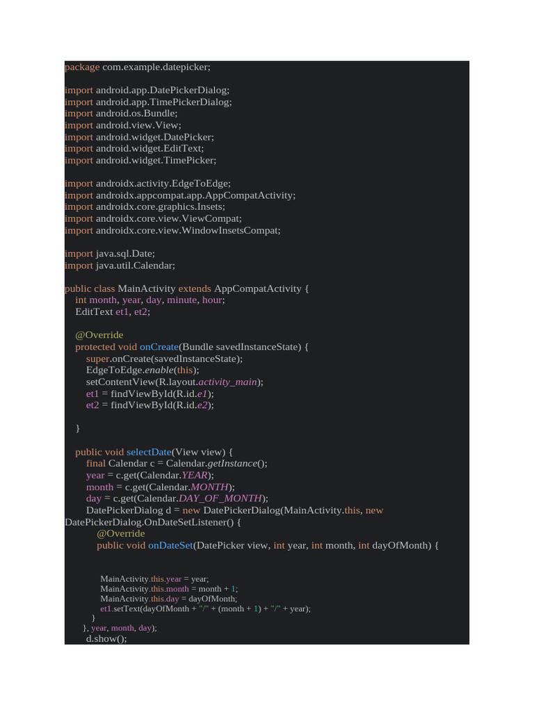 Date & Time Picker Dialog | PDF
