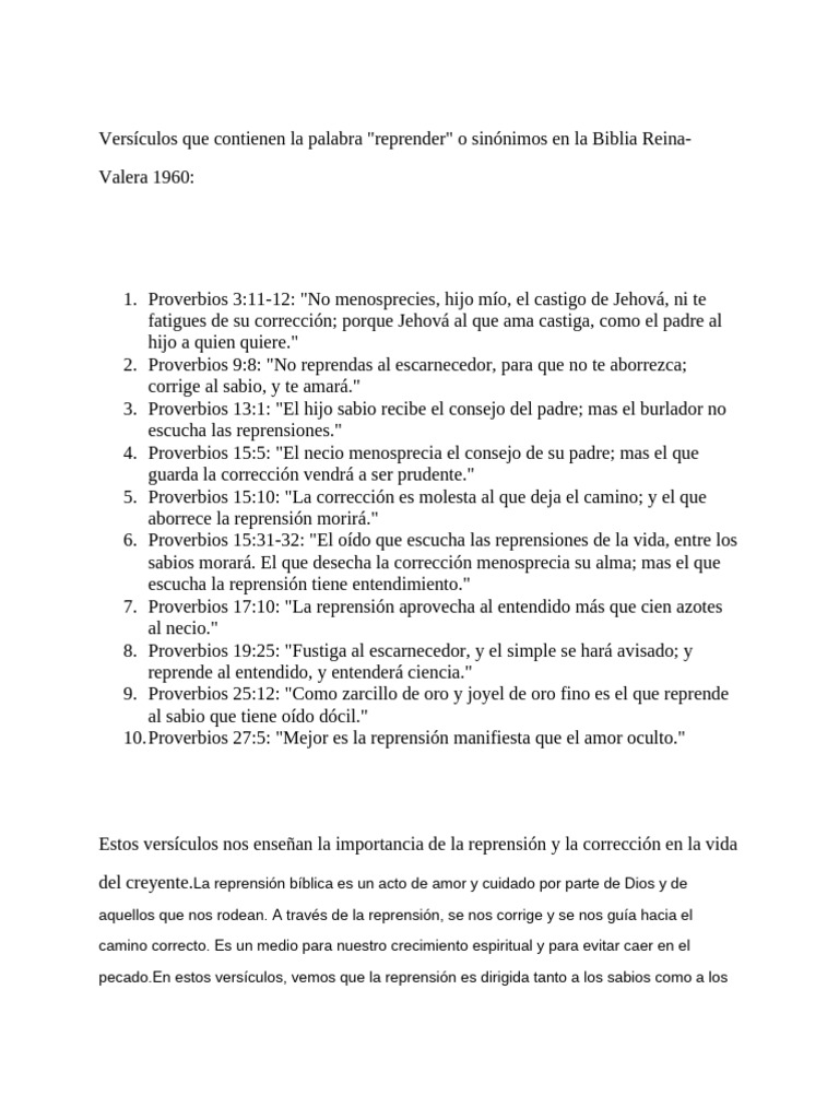 Reprensión Biblica | PDF | Sabiduría | Amor