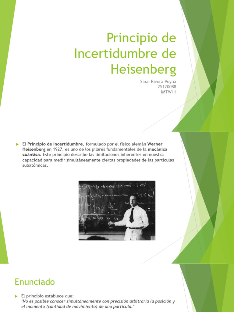 Principio de Incertidumbre de Heisenberg | PDF | Principio de ...