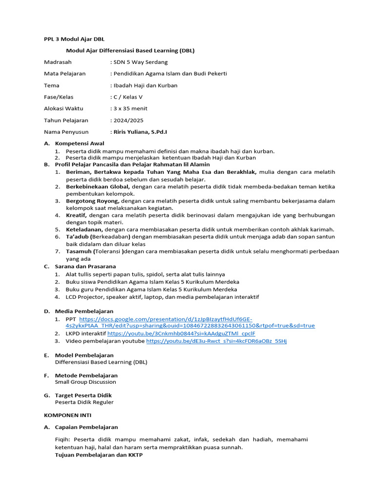 Modul Ajar DBL | PDF