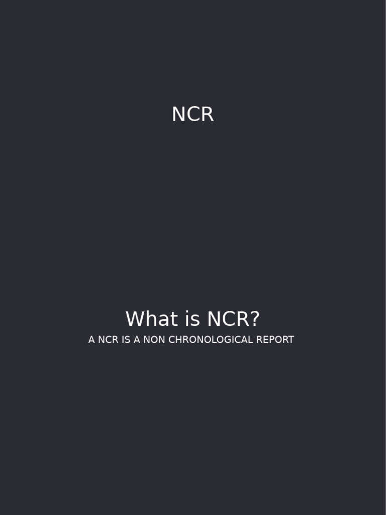NCR | PDF